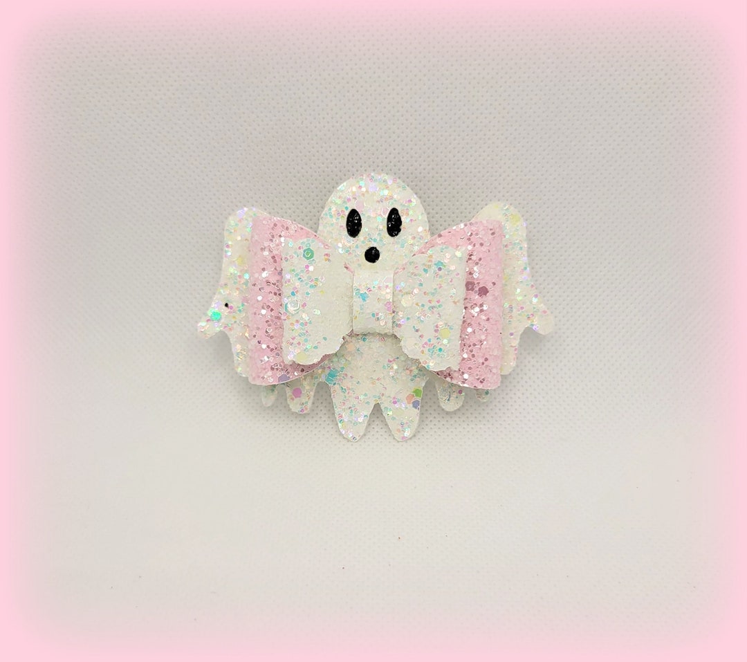 Ghost Bow...glow in the Dark Bow...glow in the Dark Ghost...pink and ...