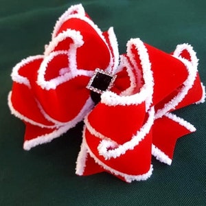 Santa Bow...santa Hair Bow..red Velvet Bow...christmas Bow..christmas ...
