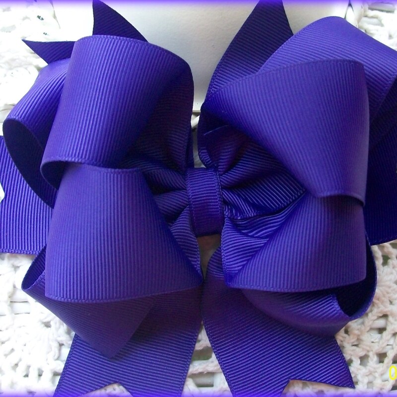 Purple Hair Bow - Etsy