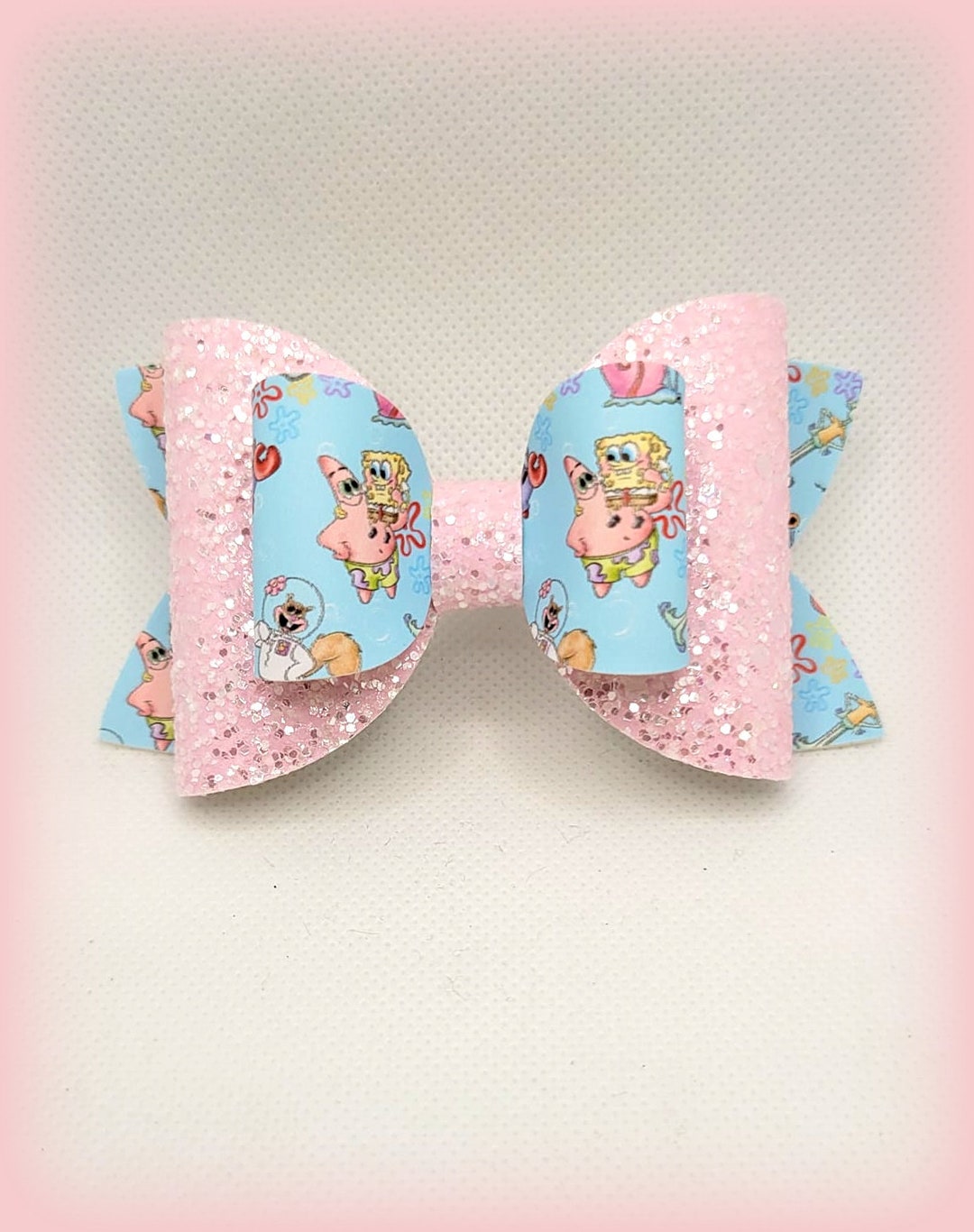 Pink Sponge Guy Bow.....sponge Bob Inspired Bow.. Ocean Friends ...