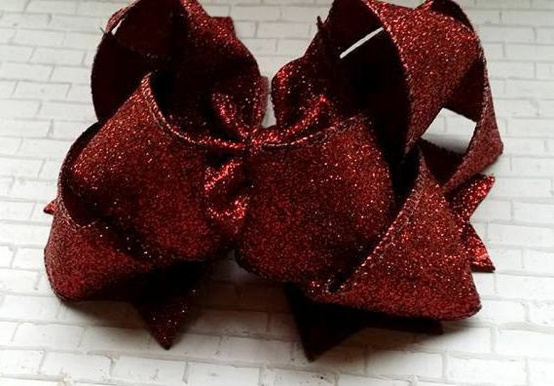 Scarlet Bow...scarlet Glitter Bow...scarlet Christmas | Etsy