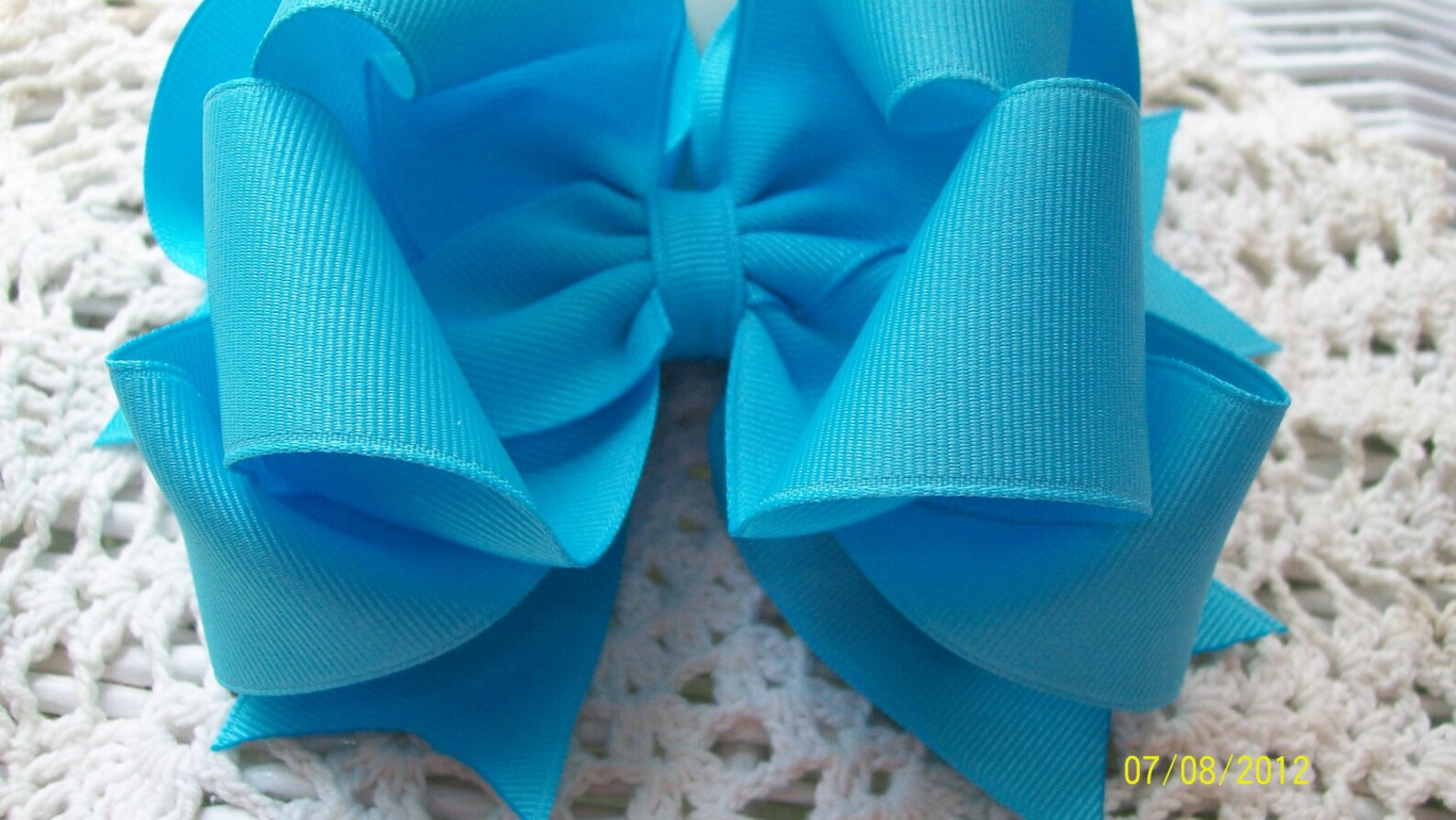 Turquoise Hair Bow..turquoise Bow...triple Layer Hair - Etsy