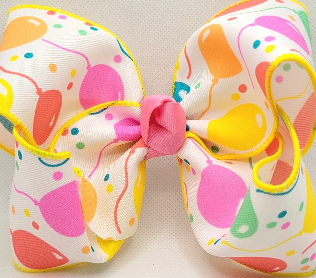 Birthday Bow...balloon Bow...celebration Bow..birthday Hair Bow ...