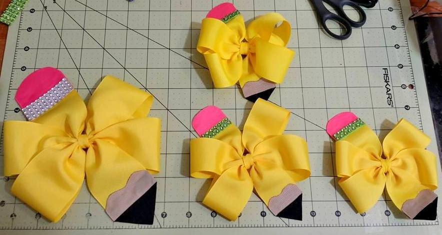 Pencil Bow...pencil Hair Bow...uniform Hair Bow...back to - Etsy