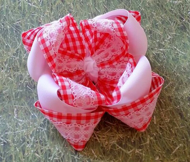 Gingham Hair Bow..pink Gingham Bow...gingham Bow...yellow | Etsy