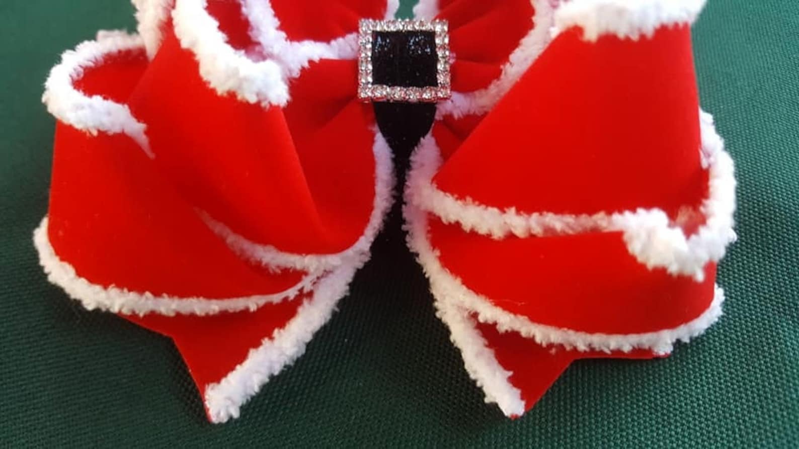Santa Bow...santa Hair Bow..red Velvet Bow...christmas - Etsy