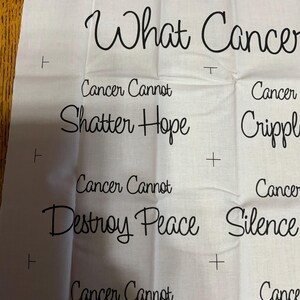 Wha Cancer Cannot Do Fabric Panel, - Etsy
