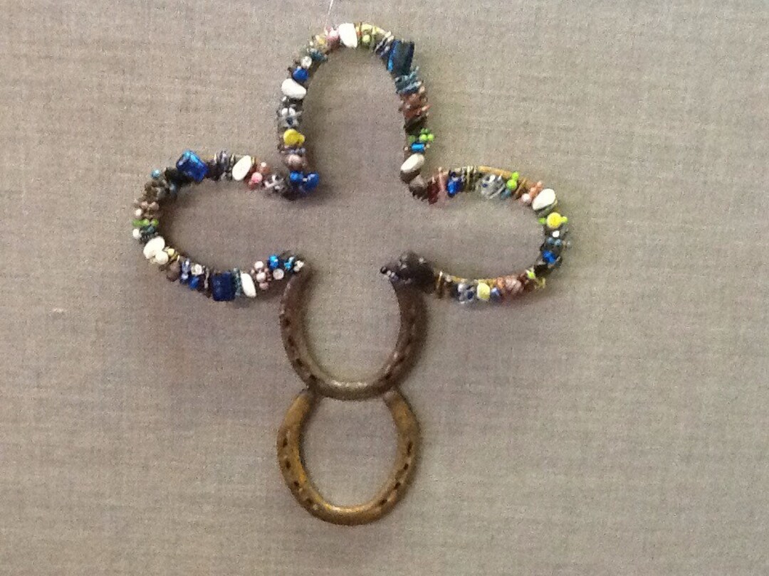 Beaded Horse Shoe Cross - Etsy
