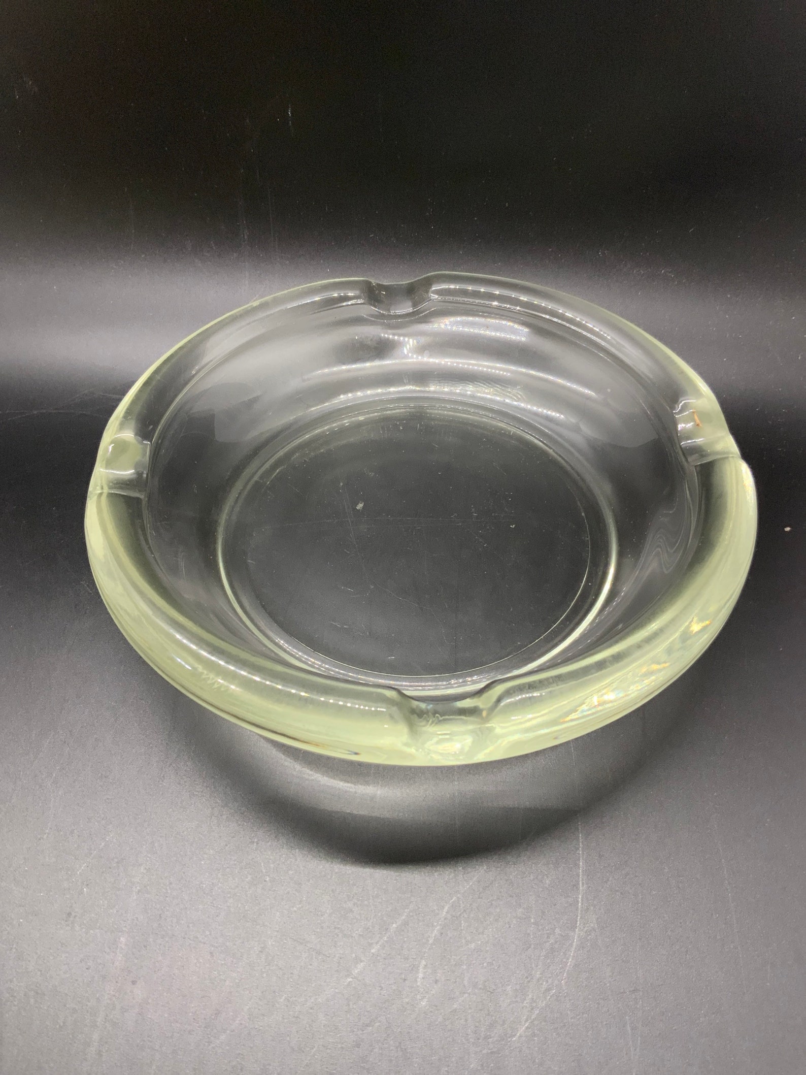 Vintage Metal Ashtray With Glass Insert - Etsy