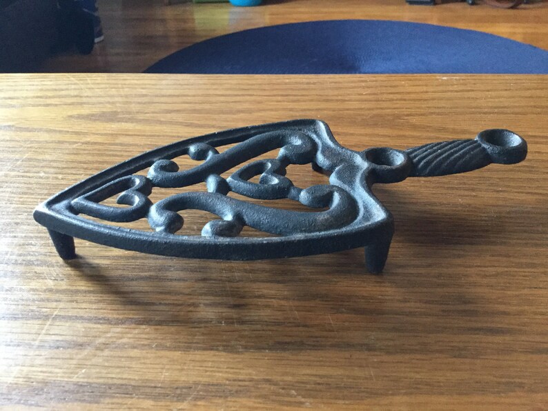 Vintage Cast Iron Trivet - Etsy