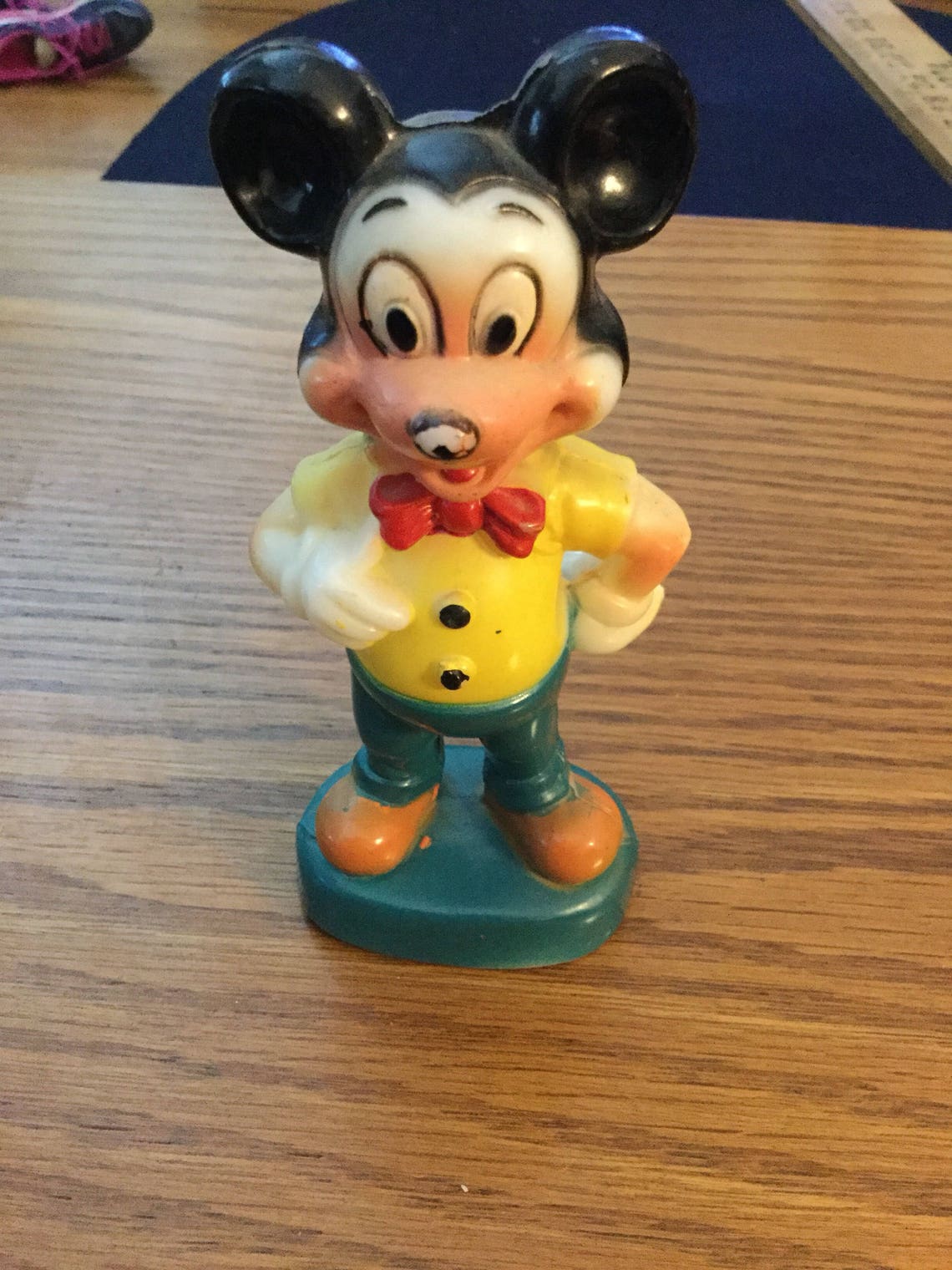 Vintage Plastic Mickey Mouse Figurine | Etsy