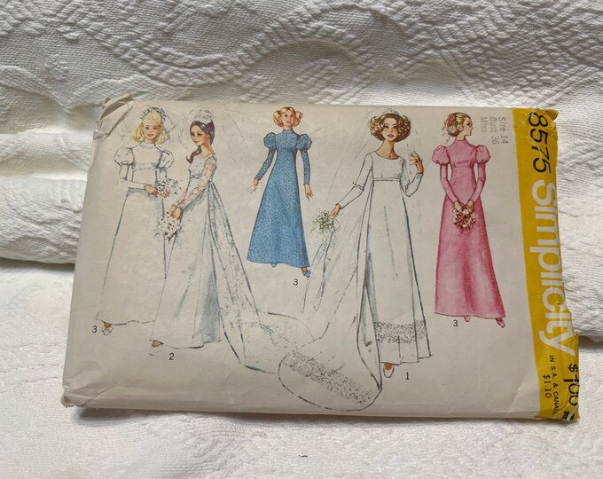 Vintage 1977 Simplicity Wedding Dress Pattern 8575 - Etsy