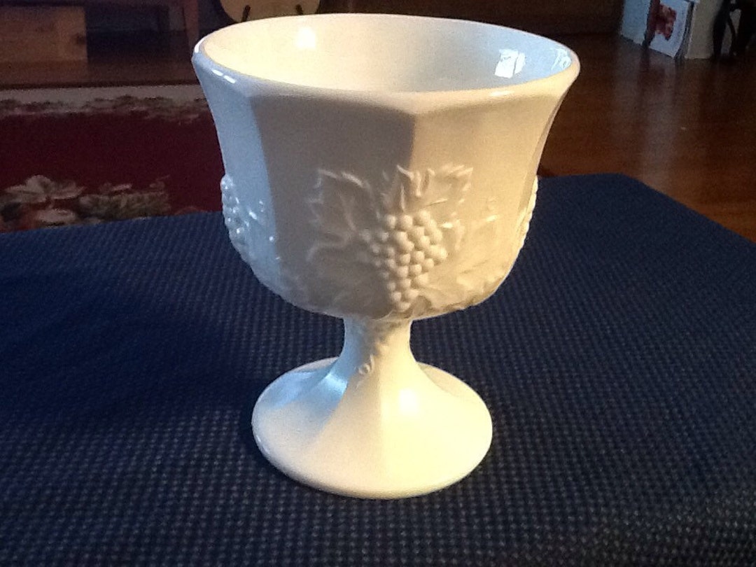 White Milkglass Compote - Etsy
