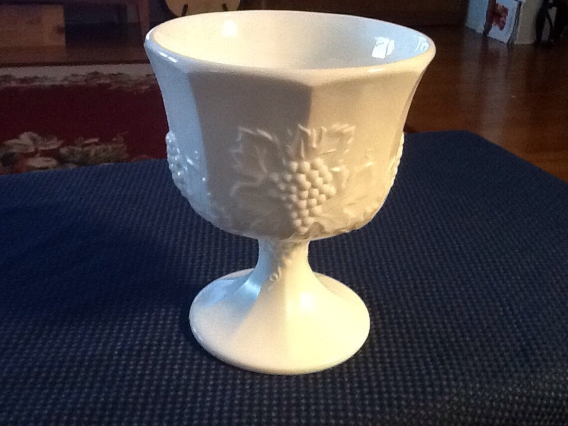 White Milkglass Compote - Etsy