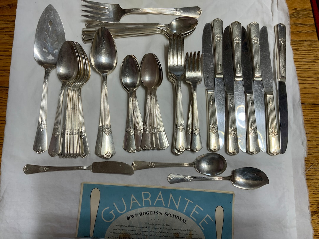 Vintage Wm Rogers Silverplate Flatware Set Sectional Design - Etsy