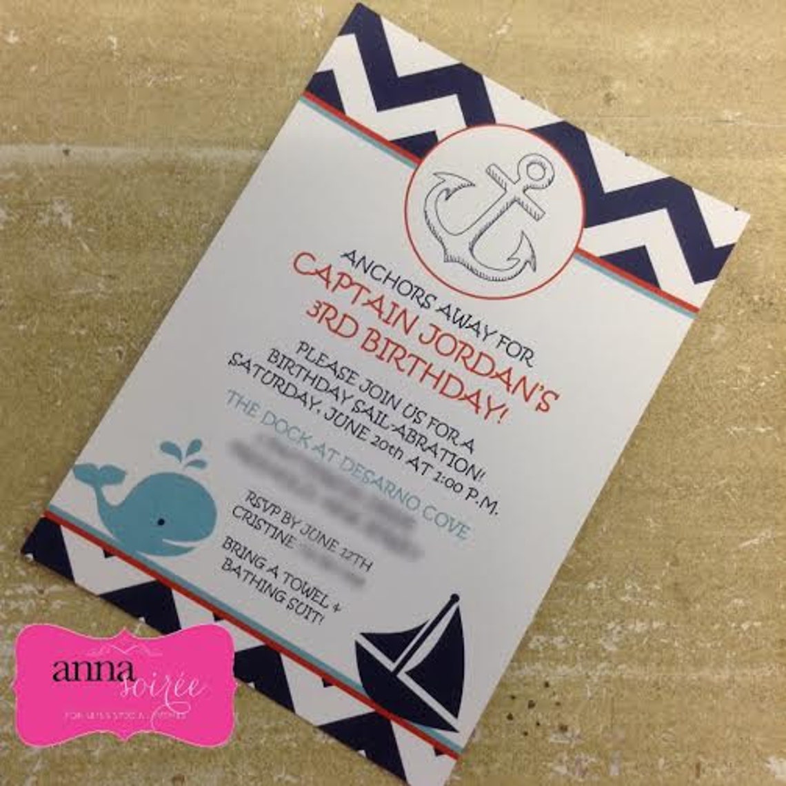 NAUTICAL BIRTHDAY or Baby Shower Invitations - Anchor, Whale and ...