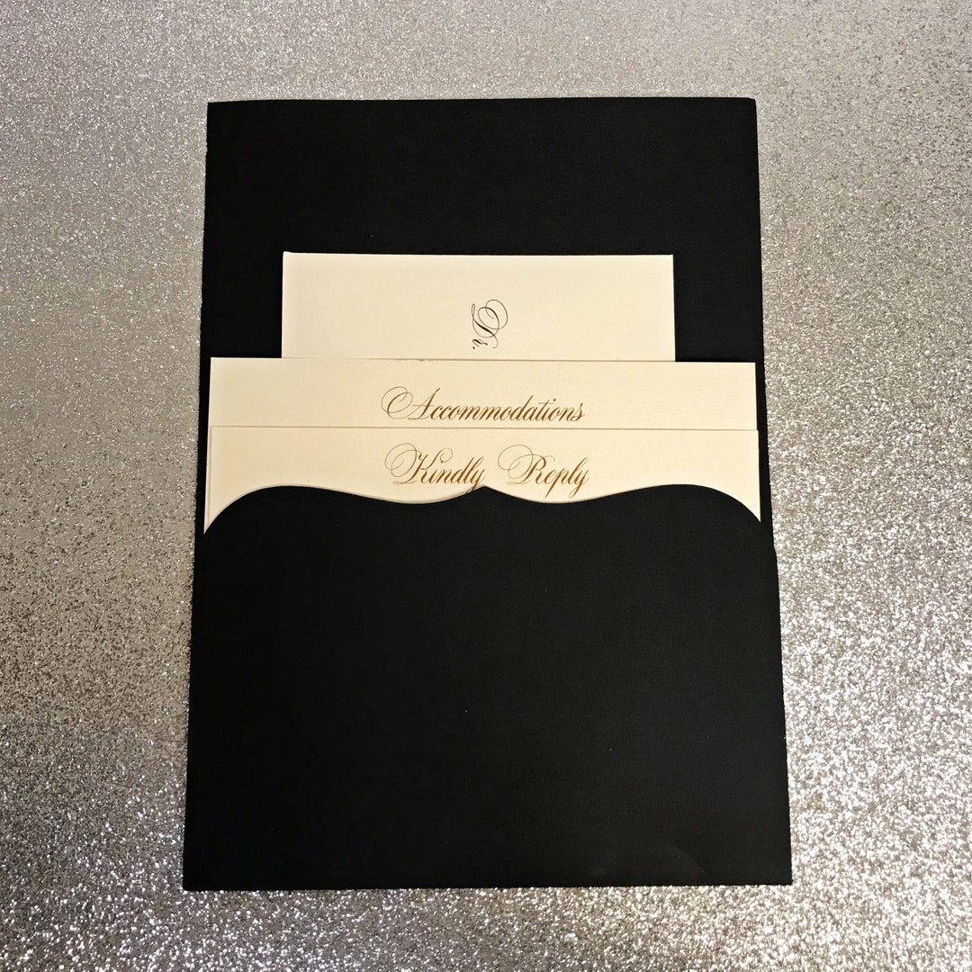INVITATION SET With Pocket: Rounded Edges, All Occasion, Unique for ...