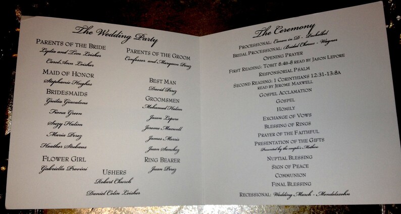 Elegant Square Wedding Programs With Ribbon - Etsy