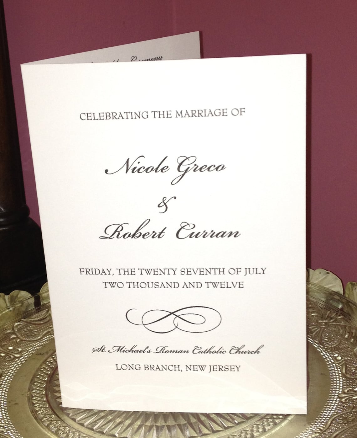 Wedding Ceremony Programs Folded Personalized Color and - Etsy