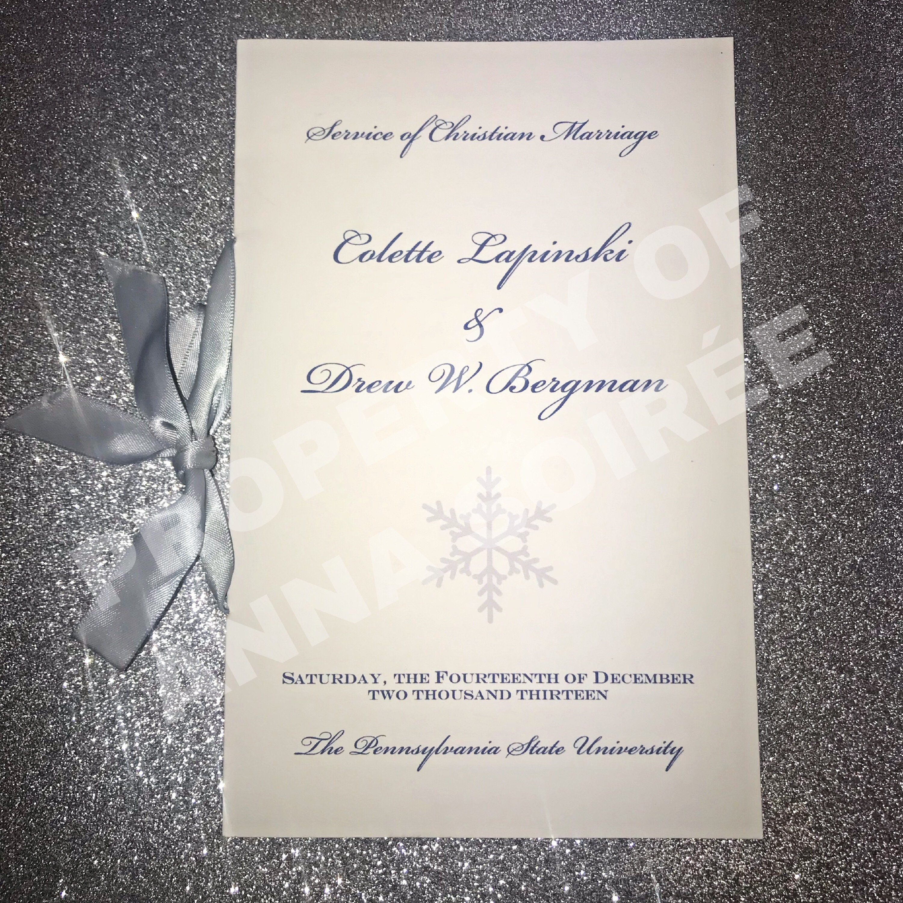 Winter Wonderland Themed Wedding Ceremony Programs Folded With - Etsy