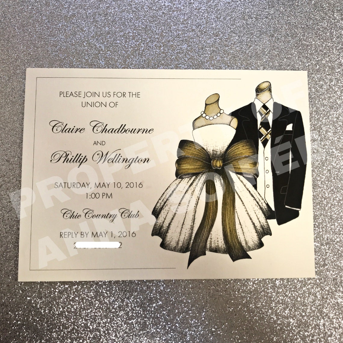 INVITATION Suit And Dress For Rehearsal Dinner Engagement Etsy