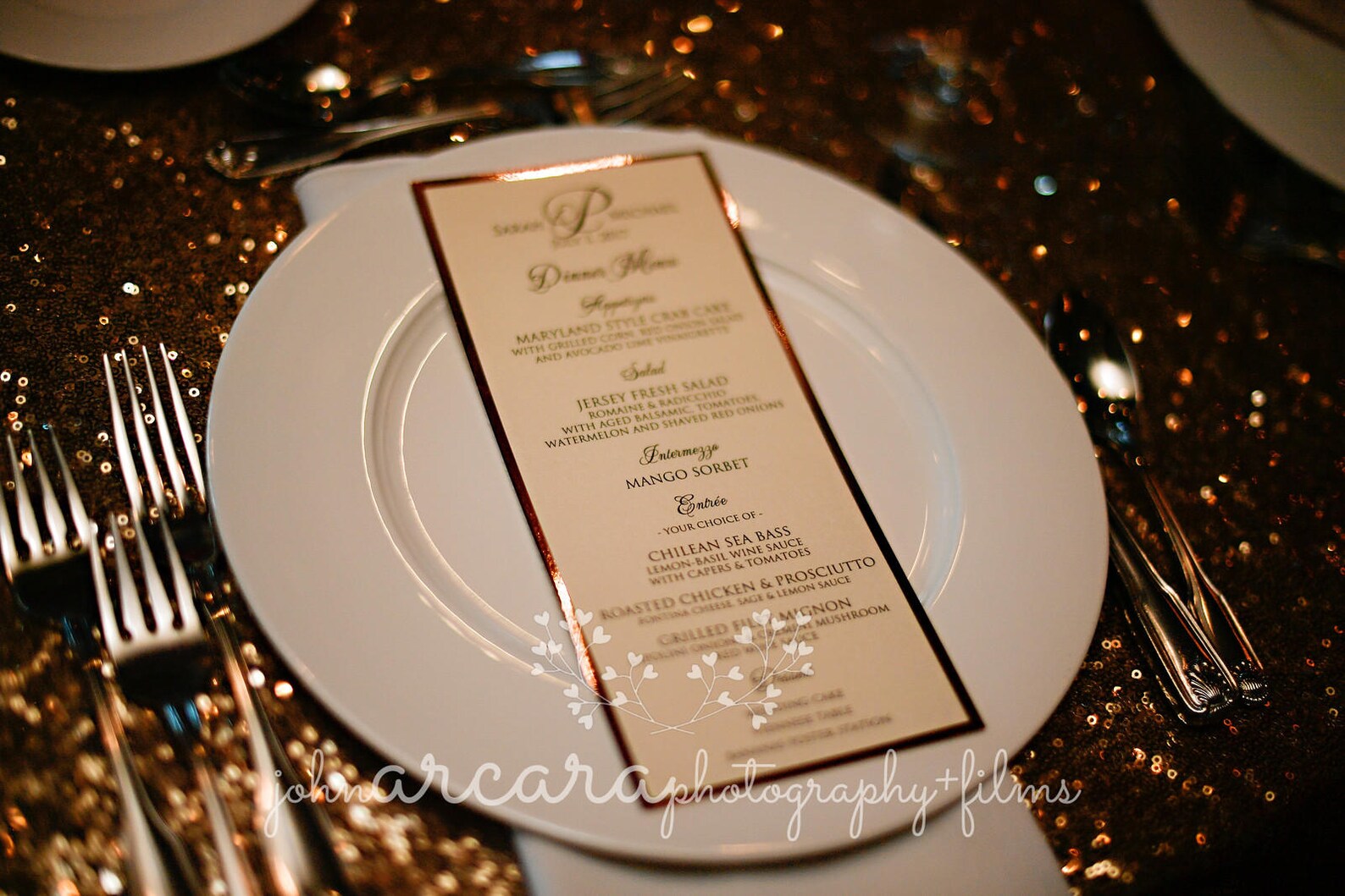 MENU ROSE GOLD Double Layer Shimmer Stock Card | Etsy