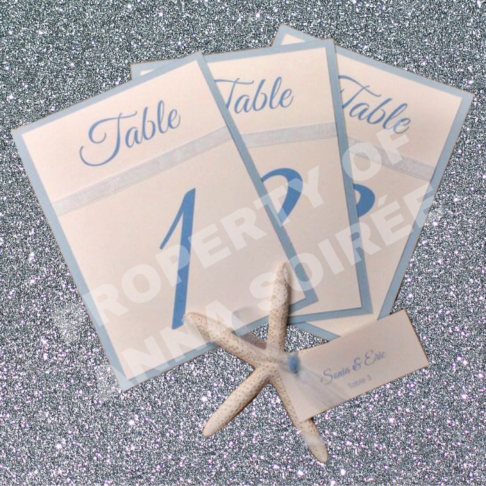 Double Layer Table Numbers With Sheer Organza Ribbon -SET OF 10 for ...