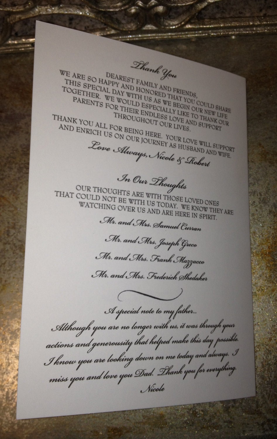 Wedding Ceremony Programs Folded Personalized Color and - Etsy