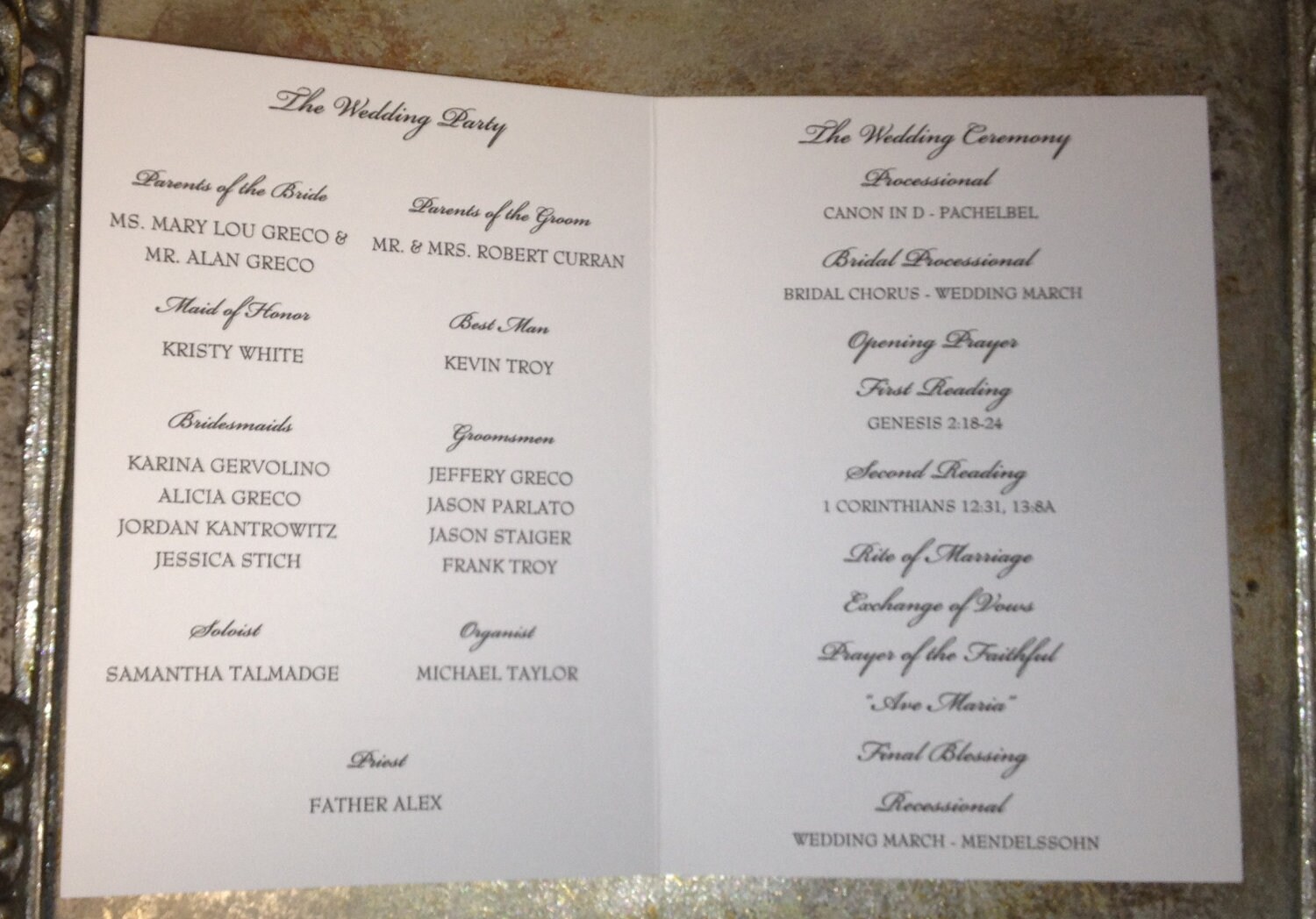 Wedding Ceremony Programs Folded Personalized Color and - Etsy