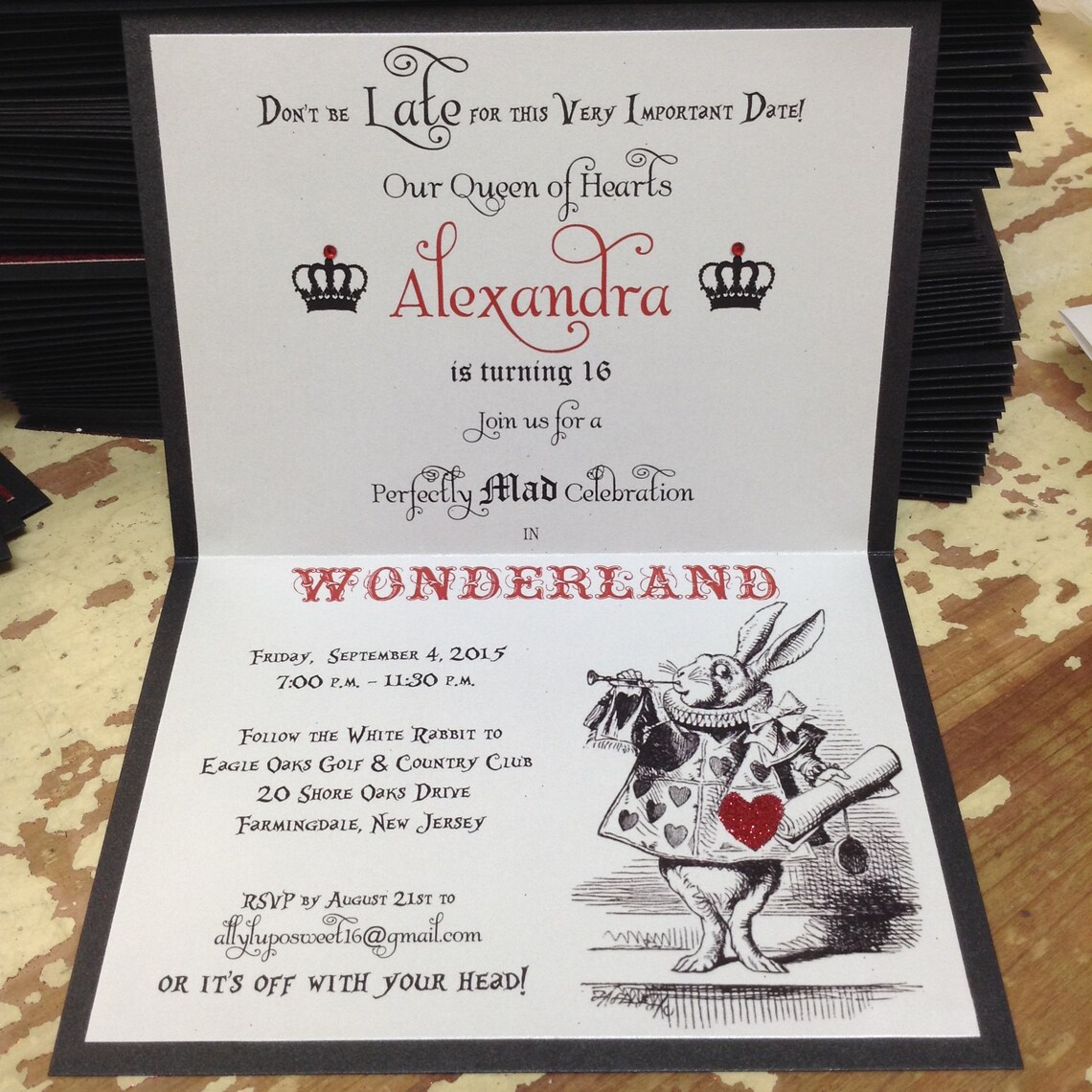 Alice in Wonderland Themed Invitations - Etsy
