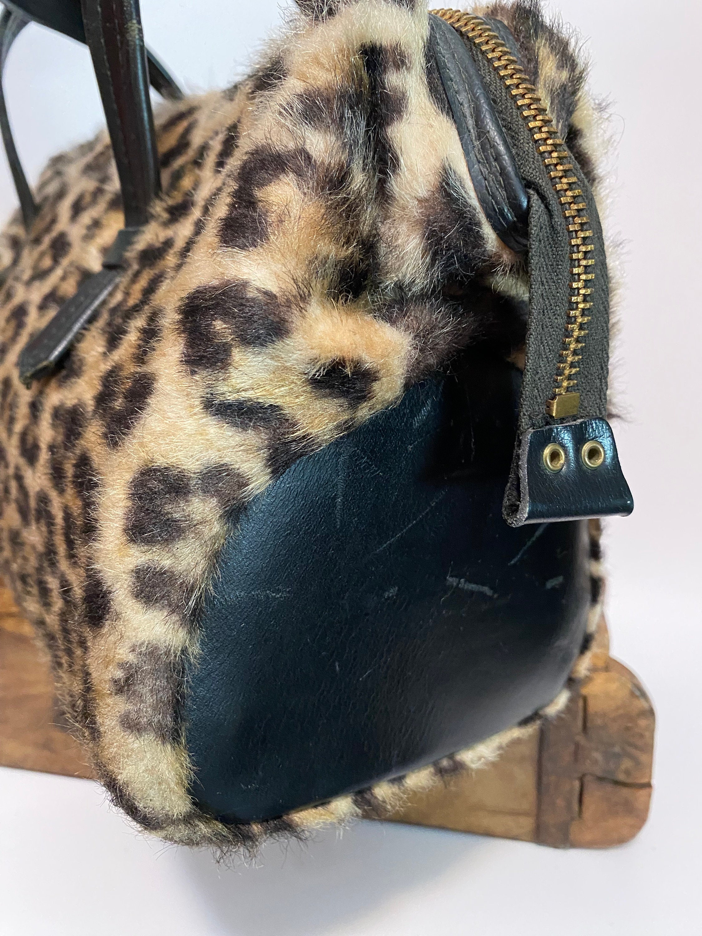 Vintage 60s RONAY Faux Fur Leopard Print Small Doctor Bag - Etsy