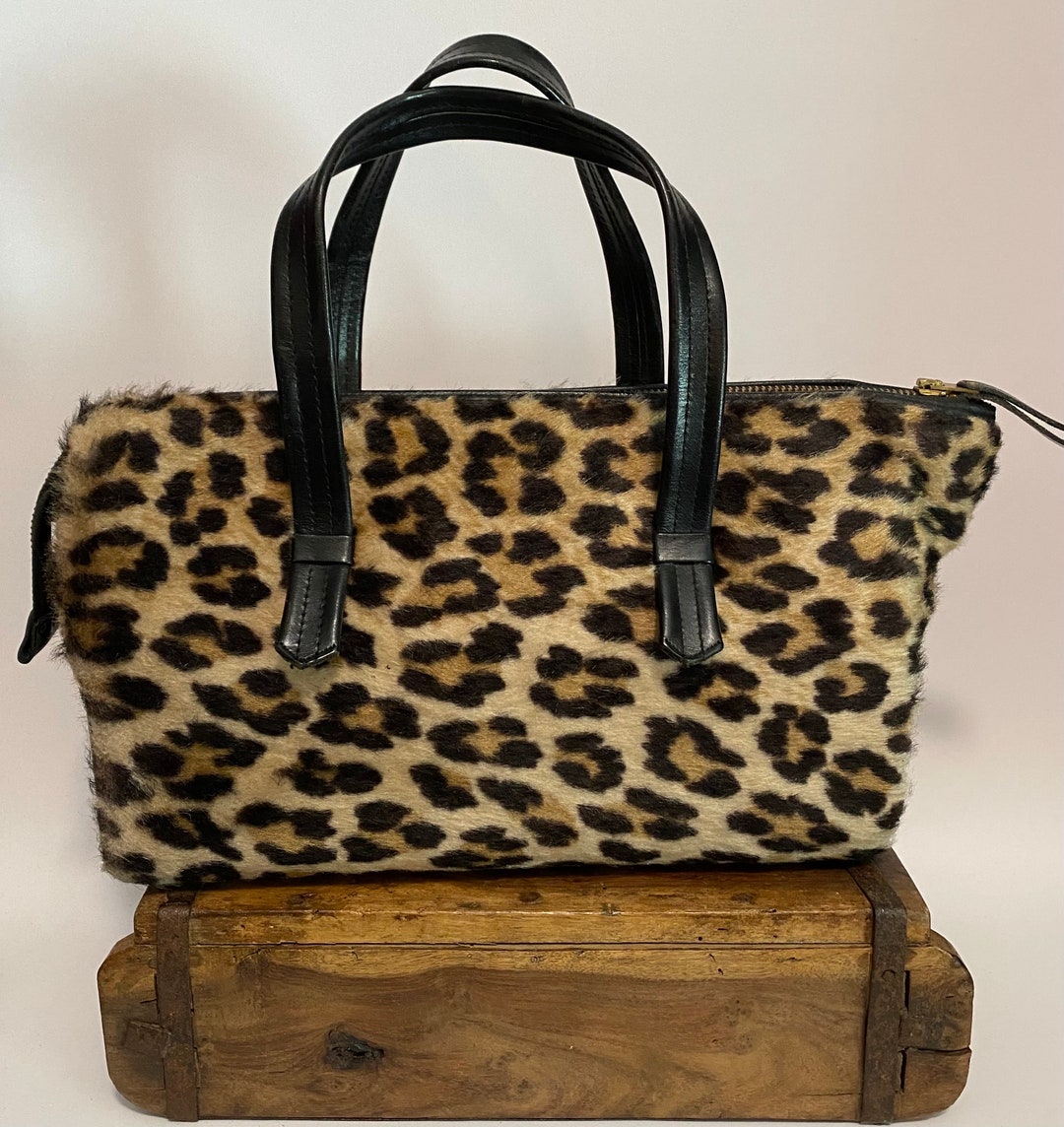Vintage 60s RONAY Faux Fur Leopard Print Small Doctor Bag! - Etsy