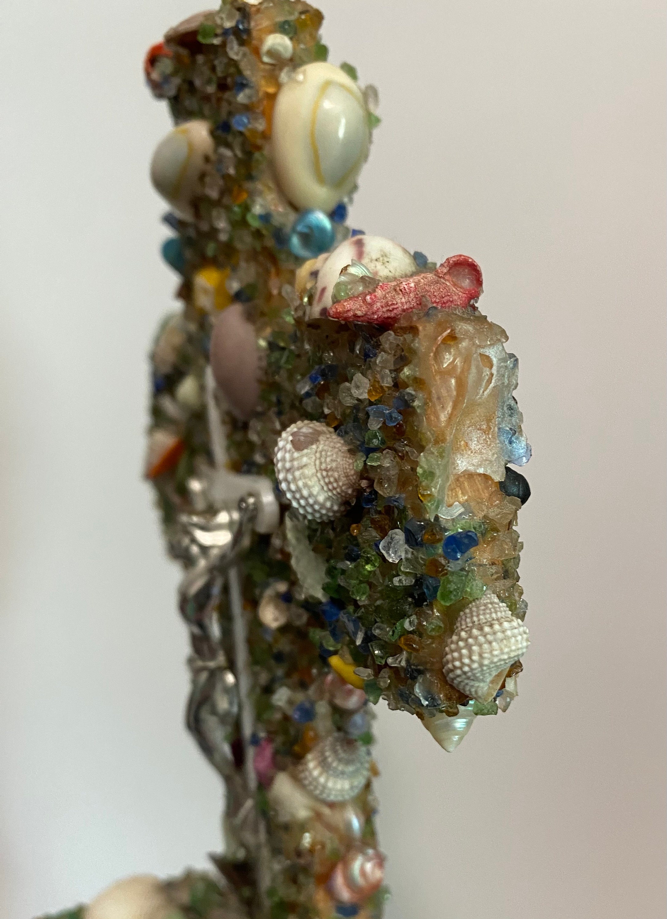 Vintage 40s 50s Tramp Folk Prison Art Handmade Sand Seashell Jesus ...