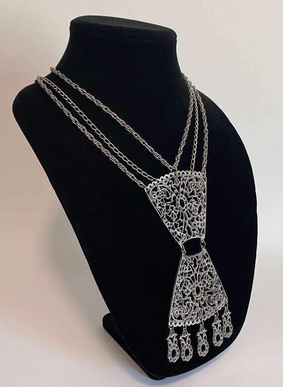 Vintage silver filigree statement - Gem