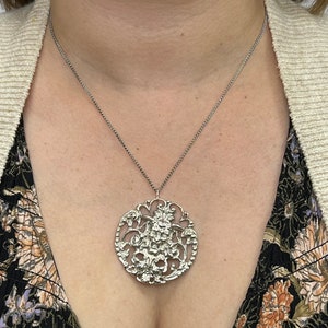 Sterling Silver Art Nouveau Gargoyle Filigree Pendant - Gothic Design ...