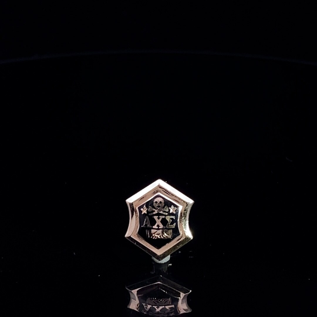 Alpha Chi Sigma AXE Fraternity Pin Black Enamel Dated 1952 10k - Etsy