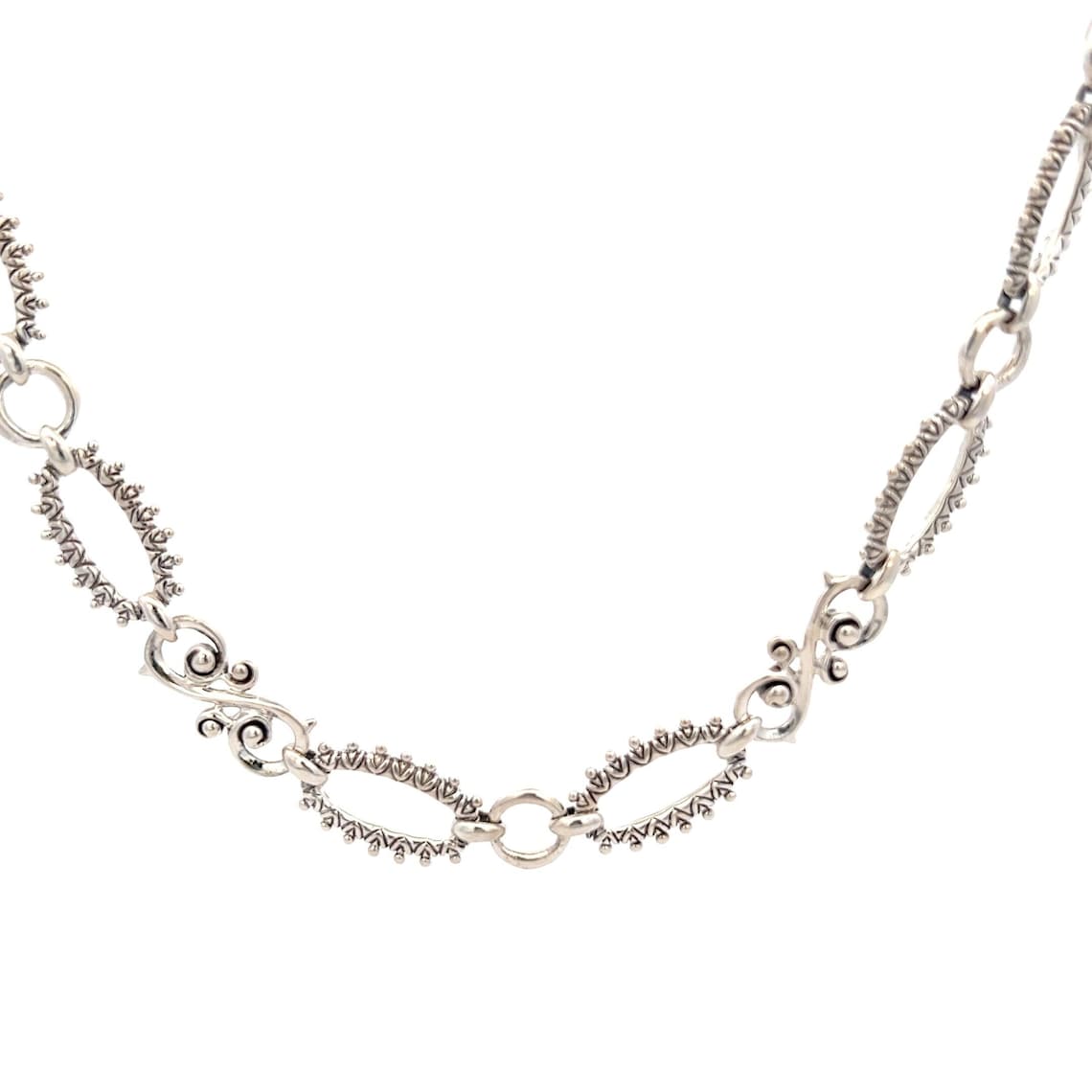 Barbara Bixby Sterling Silver Chain Necklace: 18k Gold Floral Toggle ...