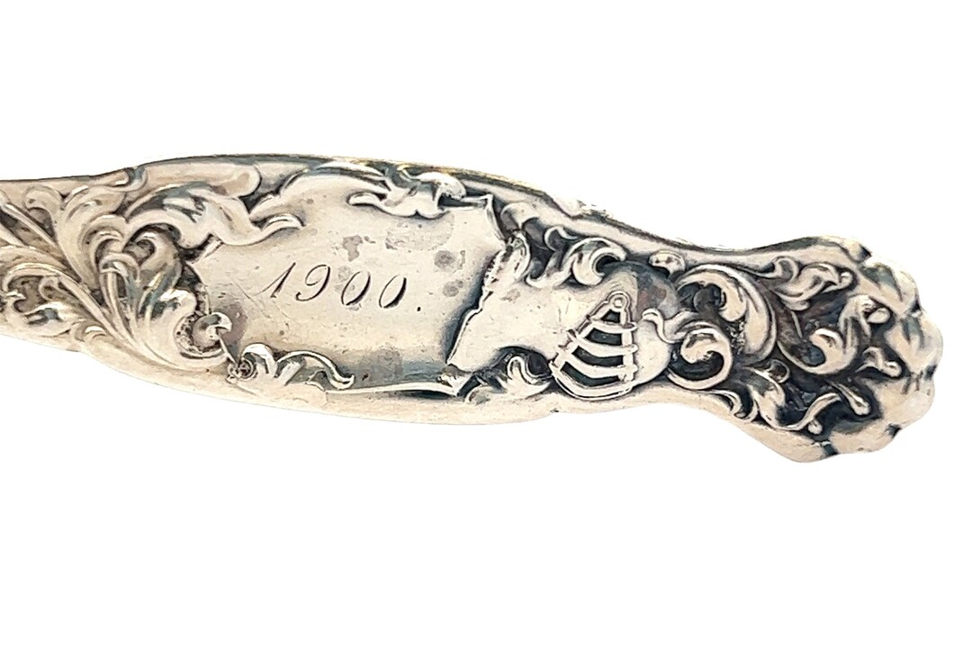 Antique Sterling Silver Teaspoon - Heraldic Pattern - Whiting Mfg ...
