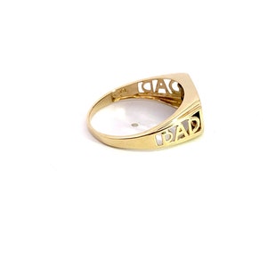 Onyx & Diamond "dad" 10k Yellow Gold Men's Ring Signet - Etsy