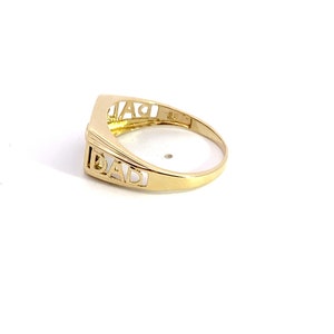Onyx & Diamond "dad" 10k Yellow Gold Men's Ring Signet - Etsy