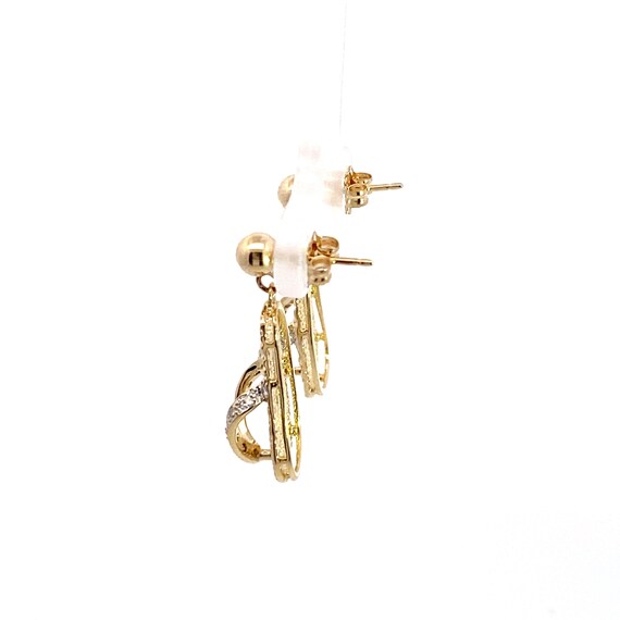 14k Yellow Gold & Diamond Flip Flop Dangle Earrings H… - Gem