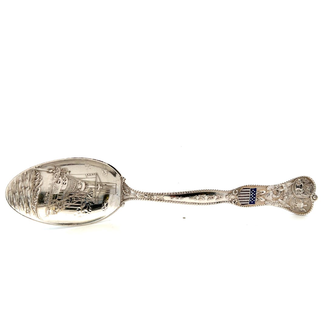 Antique Sterling Silver Enamel Army and Navy Souvenir Spoon - Gorham - Etsy