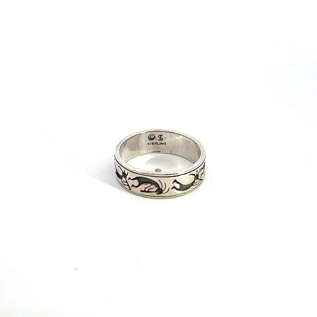 Shube's Manufacturing Signed Storyteller Ring Sterling Silver Band ...
