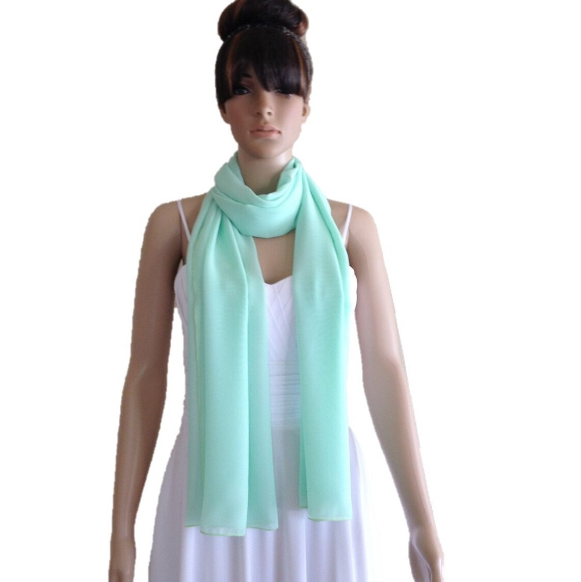 Light Mint Green Long Scarf. Light Mint Wrap Scarf. Soft | Etsy