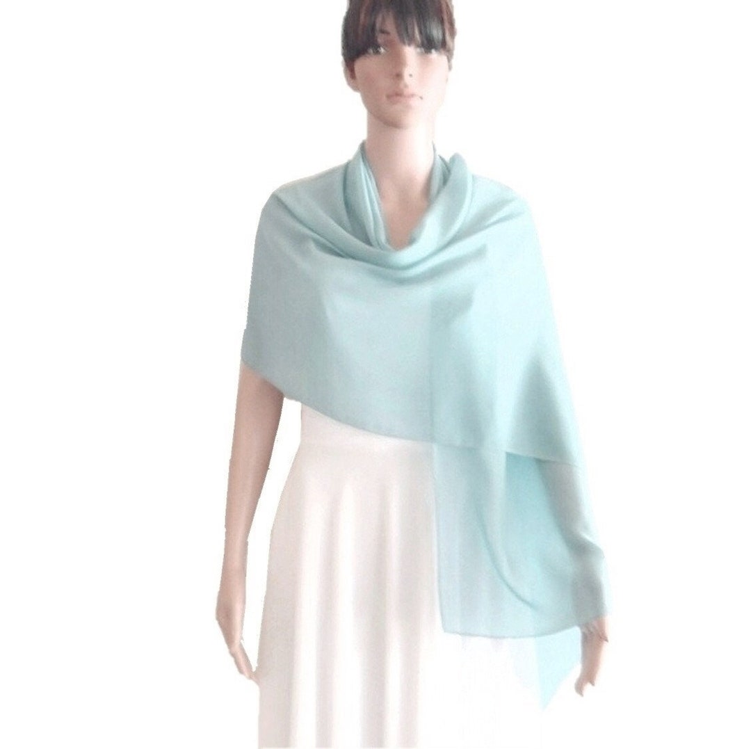 Baby Blue Long Scarf. Baby Blue Wrap Scarf. Chiffon Scarf. Soft Shawl ...