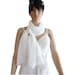 White Long Scarf. White Wrap Scarf. Soft Chiffon Scarf. White Chiffon ...
