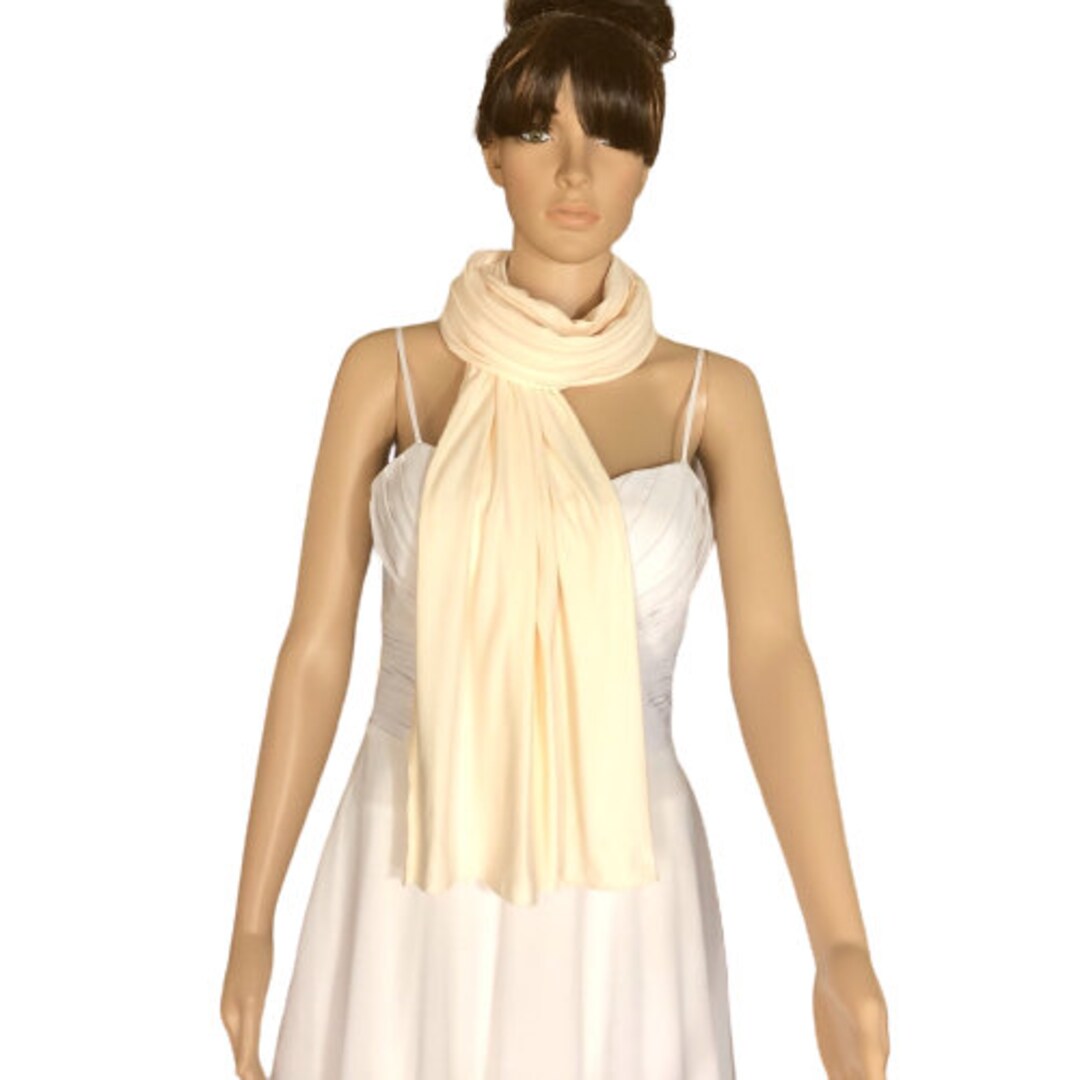 Pale Yellow Wrap Scarf. Cotton Spandex Long Scarf. Pale Yellow Cotton ...