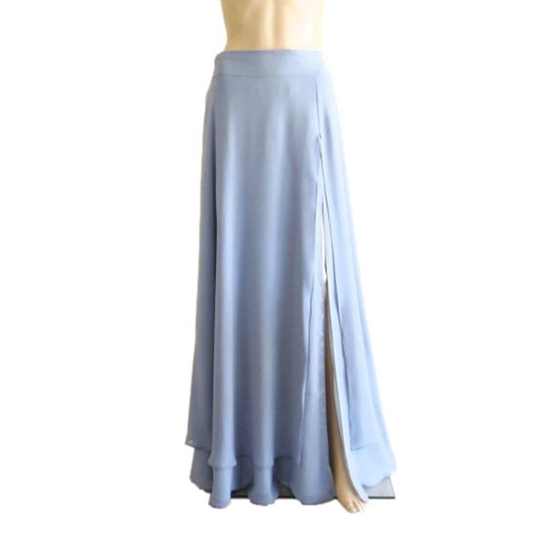 Dusty Blue Bridesmaid Skirt. Long Skirt With Slit. Dusty Blue Floor ...