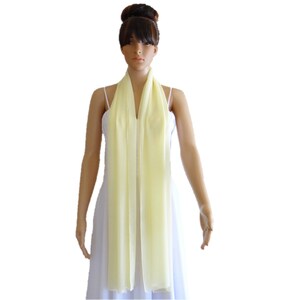 Pale Yellow Long Scarf. Pale Yellow Wrap Scarf. Soft Chiffon Scarf ...