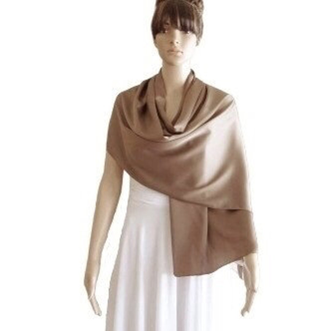 Tan Silk Shawl. Soft Silk Wrap Scarf. Tan Long Scarf. - Etsy